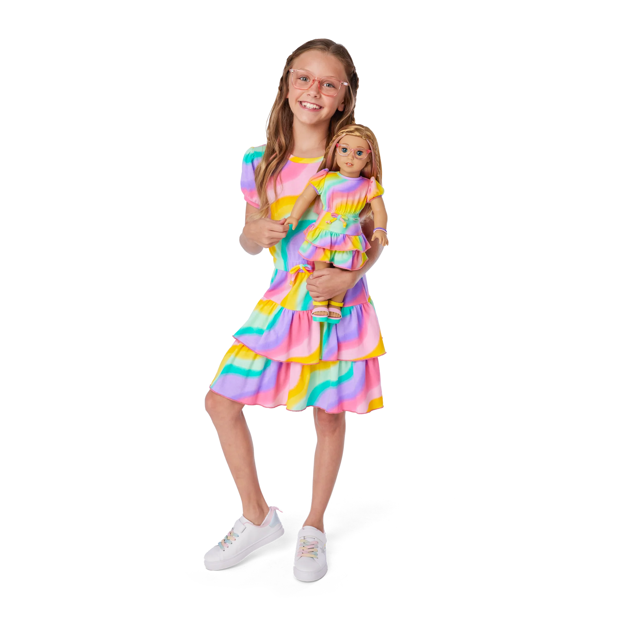 Summer's™ Rainbow Swirl Dress For Girls & 18-inch Dolls + Summer Doll ...